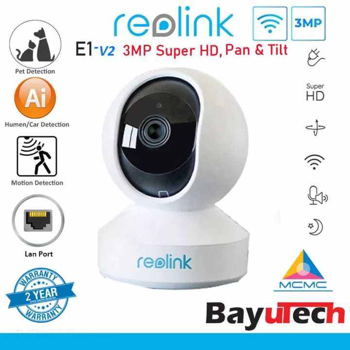 REOLINK E1 V2 3MP 2.4Ghz WIFI Wireless Security Smart CCTV Camera , AI Person & Pet Detection ...