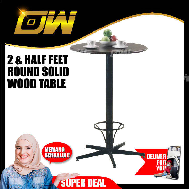 2 & Half Feet Round Solid Wood Table / Bar Table / Disco Table / Pub ...