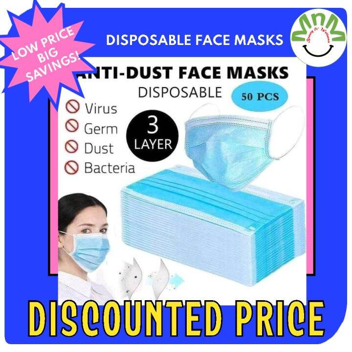 [MnM] Face Mask (Disposable 50pcs) | Lazada PH