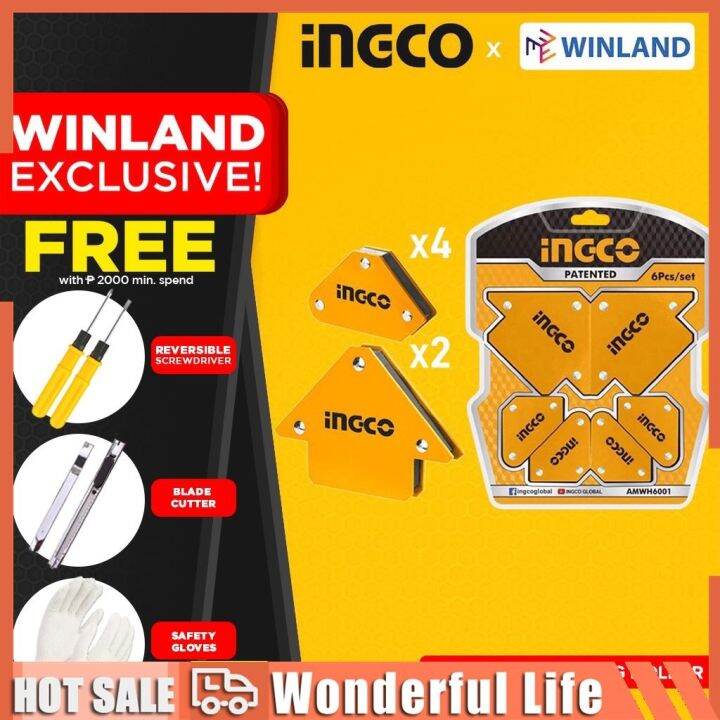 INGCO by Winland 6 PCS Magnetic Magnet Welding Holder Angle Square ...