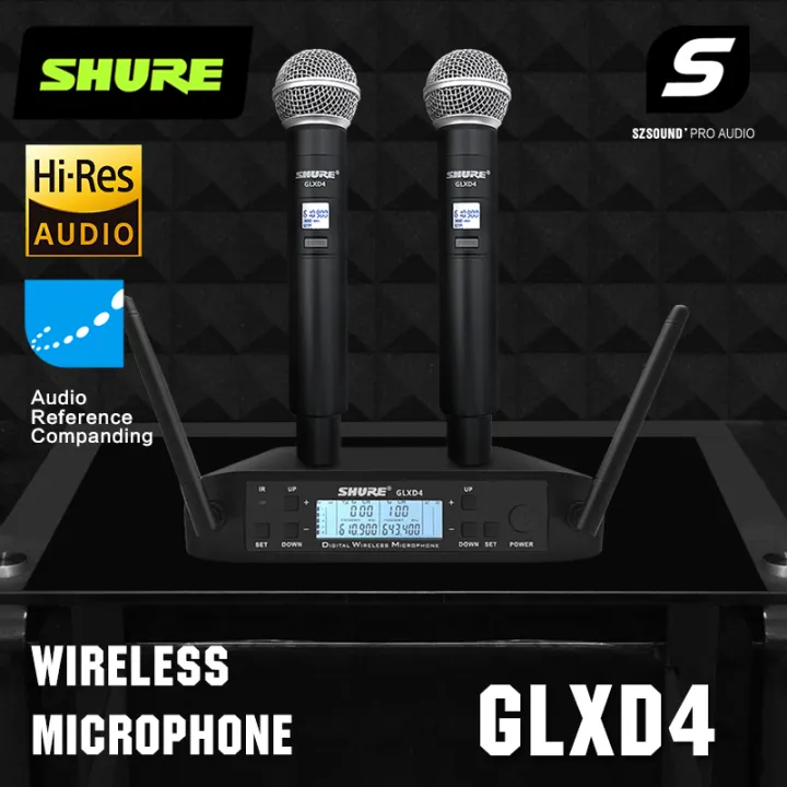 SHURE GLXD4 wireless microphone UHF dual floating mic SM58 The mic is strong and lightweight ...
