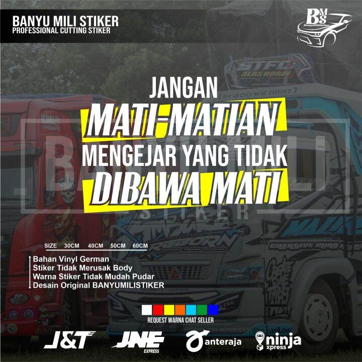 Stiker kaca mobil jangan mati matian sticker variasi kaca mobil truk ...
