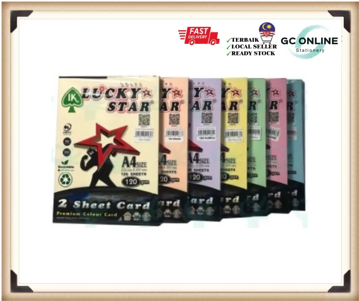 A4 120gsm 2 sheet card 100’s (Light Colour) / Kertas Keras 120gsm ...