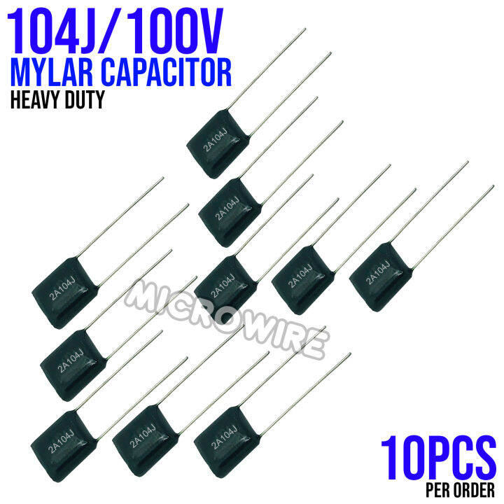 10PCS Mylar Film Capacitor 100V 2A104J Polyester Film capacitor | Lazada PH