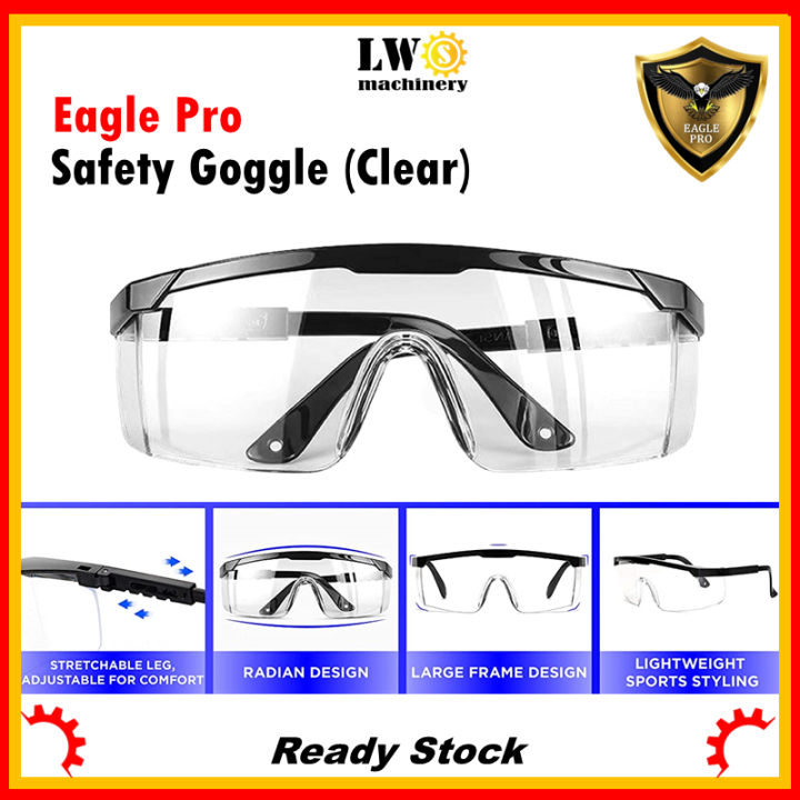 Eagle Pro Cermin Mata Keselamatan Mesin Rumput (Black Safety Glasses ...