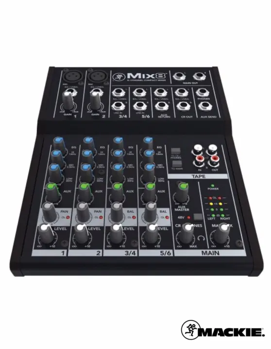 Mackie MIX8 8 Channel Input Mixer with Phantom Power + Free Adapter ...