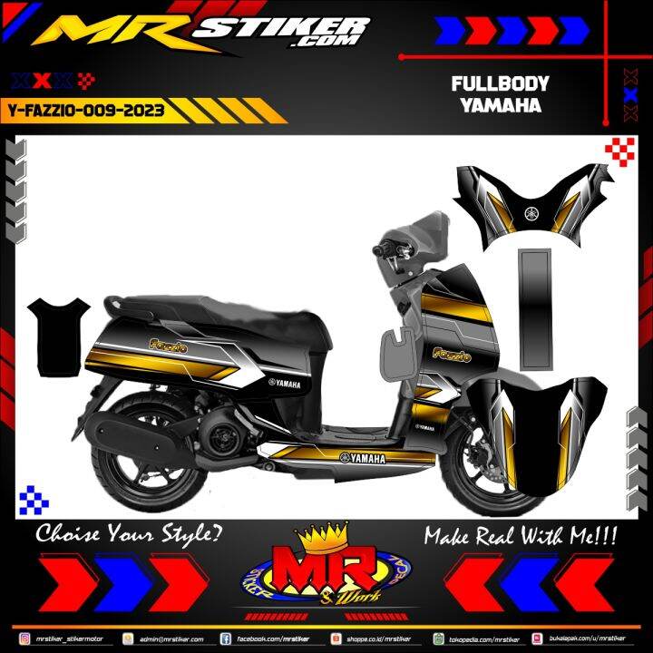 Decal Wrapping Motor Yamaha Fazzio Fullbody Decal Sporty Racing Stiker ...