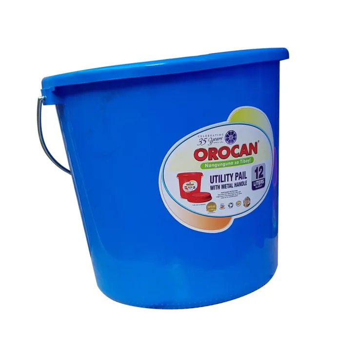 Orocan Utility Pail / Water Drum with Comfort Grip Handle 12 Liter 6003 ...