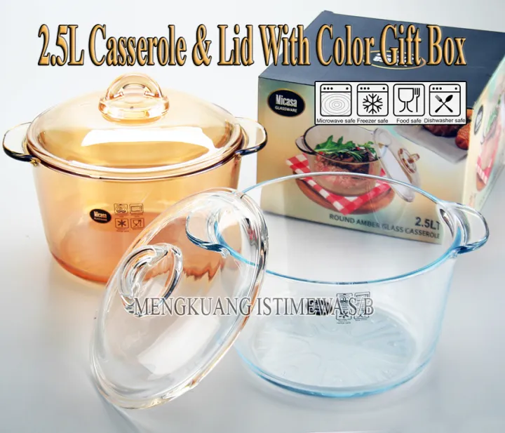 2.5L Straight Round Microwave Safe Casserole and Cover LZ83300 | Lazada