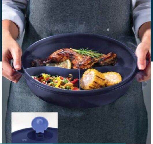 ready stock - Tupperware Microwaveable Large Crystalwave Divided Dish ...