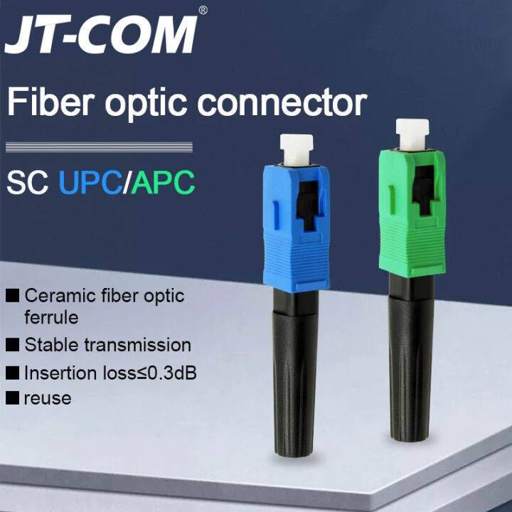 JT-COM FTTH SC APC Fast Connector Single-Mode Fiber Optic SC UPC Quick Connector Fiber Optic ...
