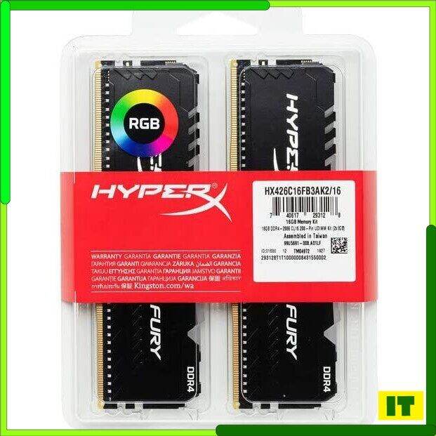แรม 16GB (8GBx2) DDR4/3200 RAM PC (แรมพีซี) KINGSTON HyperX FURY RGB (KF432C16BBAK2/16) | Lazada ...