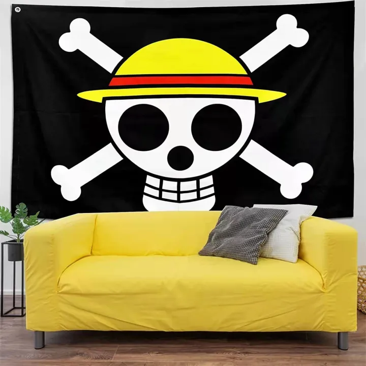 3*5Ft Luffy Flag Straw Hat Pirate Flag Polyester Flag Outdoor Banner ...