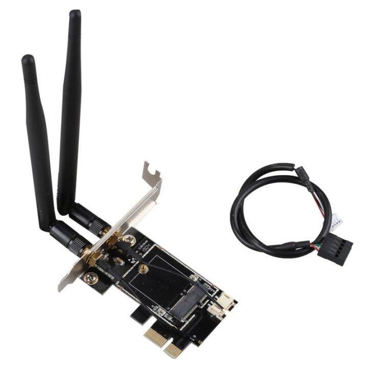 PCI-E X1 to M.2 NGFF E-Key WiFi Wireless Network Adapter Converter Card ...