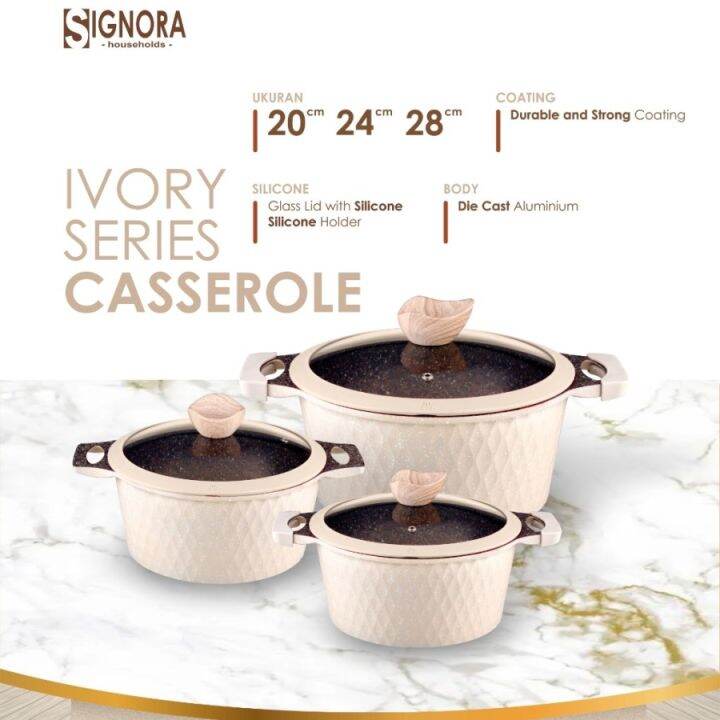 Signora Ivory Series Casserole/Panci Set | Lazada Indonesia