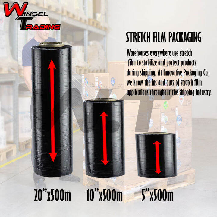 Pallet Stretch Film Black Plastic Wrap Packaging (Big Core) | Lazada PH
