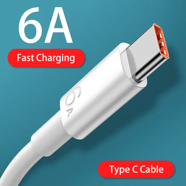 6A Type C Cable Fast Charging Cable for Redmi Note Poco X3 Pro Mobile ...