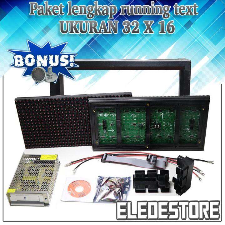 Running Text merah komponen lengkap A Ukuran 32cm x 16cm | Lazada Indonesia