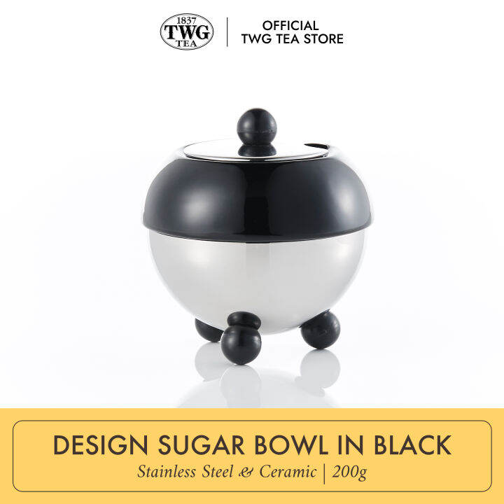 TWG Tea | TWG Tea Design Sugar Bowl in Black in Bone China 200ml ...