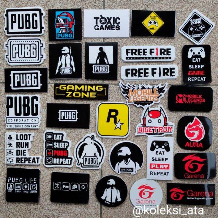 STIKER GAMING/stiker pubg/stiker free fire/stiker mobile legends ( isi ...