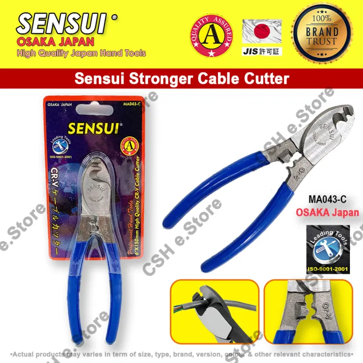 SENSUI CRV Cable Cutter Plier 6" (150mm) Electrical Wire Cutting Side ...