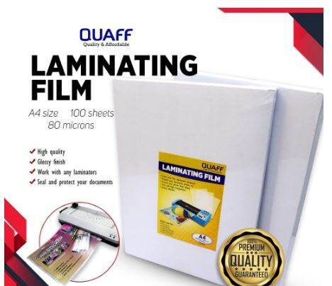 [A4 Size 80 Microns] QUAFF Laminating Film (100 sheets/pack) | Lazada PH