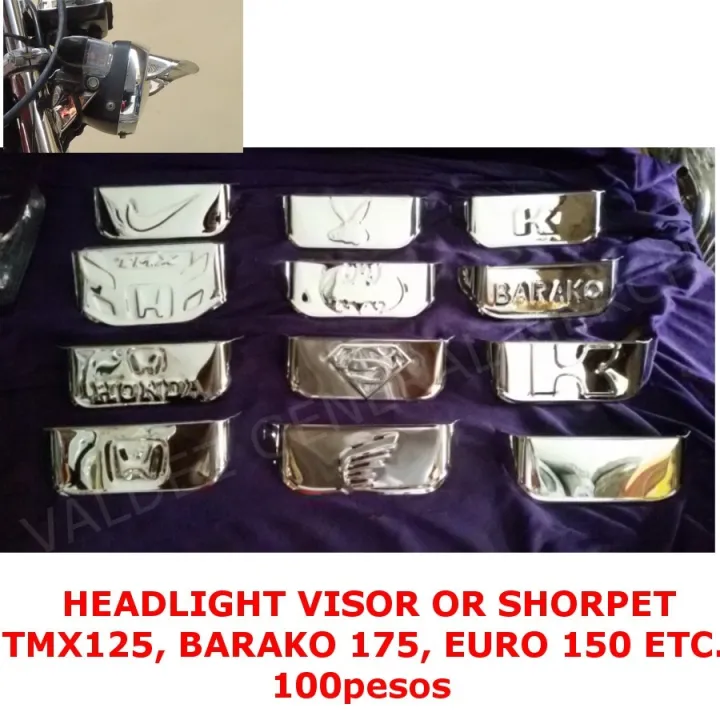 Barako 175 TMX 125 Alpha Euro 125 Euro 150 Headlight Visor Stainless ...