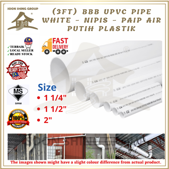 (3FT) BBB UPVC PIPE WHITE - NIPIS - PAIP AIR PUTIH PLASTIK | Lazada