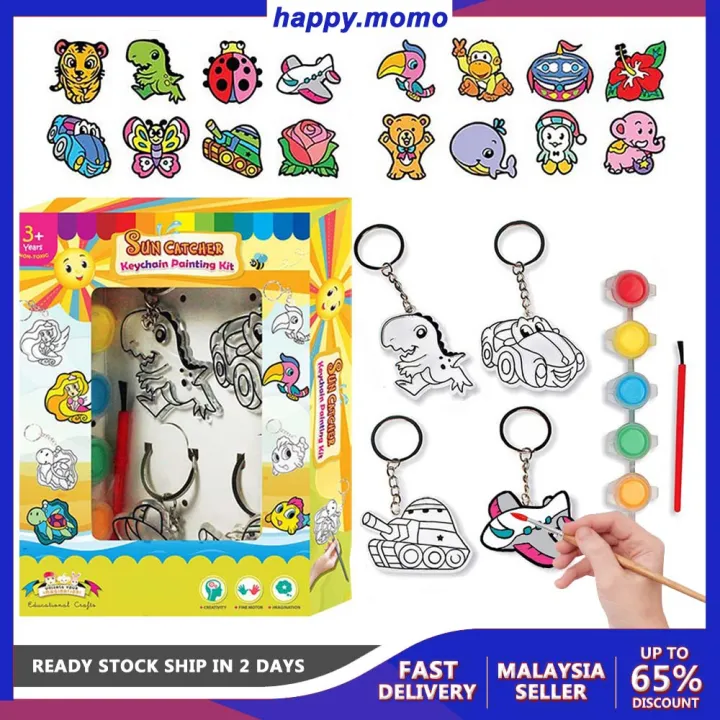 Momo Sun Catcher Keychain Coloring Painting Kit Craft Seni Warna ...