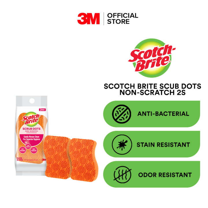 3M™ Scotch-Brite® Non-Scratch Scrub Dots, Rinses Fast and Clean, 2 pc ...