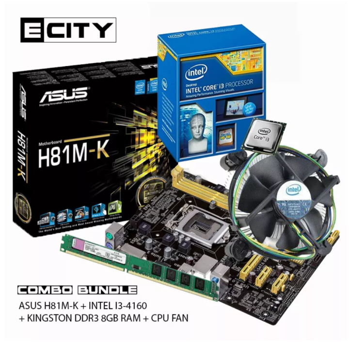 [GAMING PC COMBO] ASUS H81M-K Motherboard + CPU i3-4160 3.6GHz + DDR3 ...