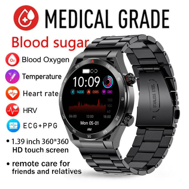 Painless Non-invasive Blood Sugar Smart Watch HD Screen Sport Fitness ...