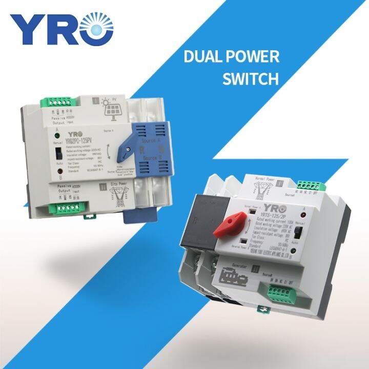 Din Rail 2P Mini ATS Dual Power Automatic Transfer Switch Electrical Selector Switches ...