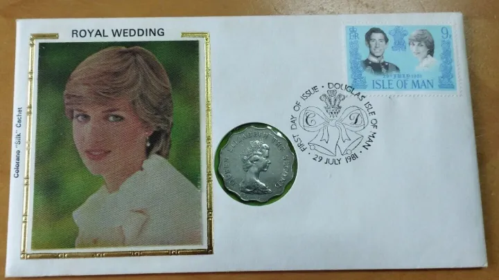 UK Isle of Man 1981 Royal Wedding Charles Princess Diana stamp & QE2 ...