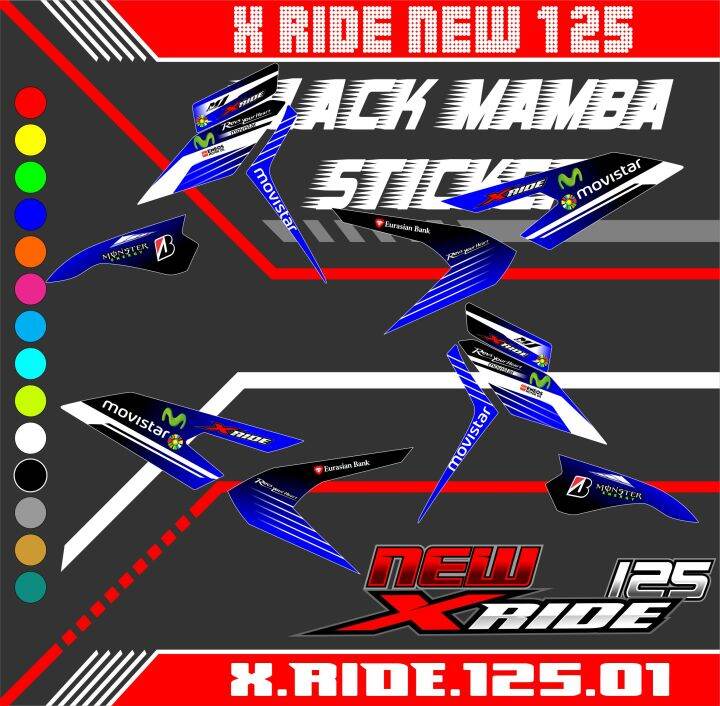 Striping NEW Xride 125 / X Ride 125 Variasi MONSTER Sticker Stiker ...