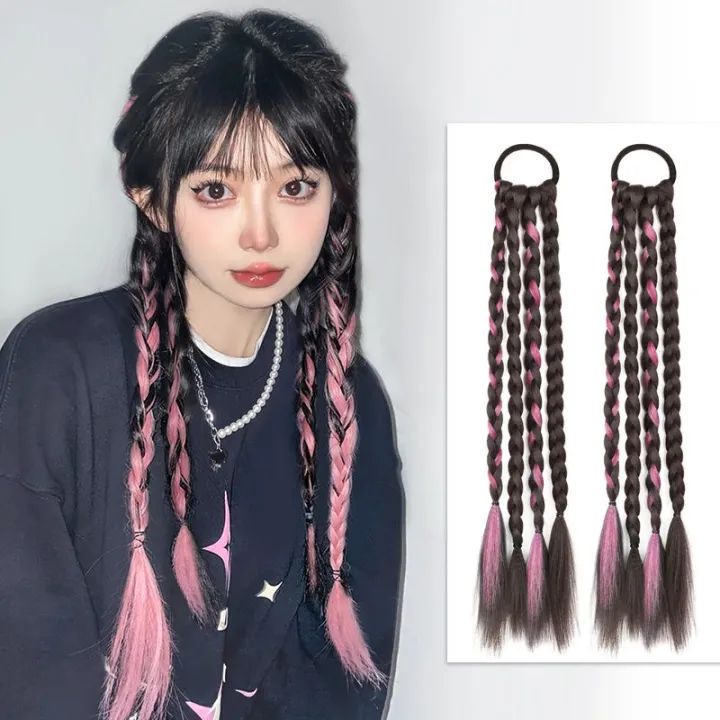 Wig cool sweet spice natural borders fishbone double horsetail plait ...