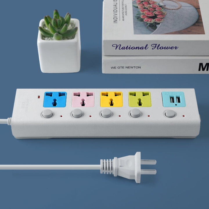 Colorful Extension001- 2500W USB Socket 4 Ports Extension Cord ...