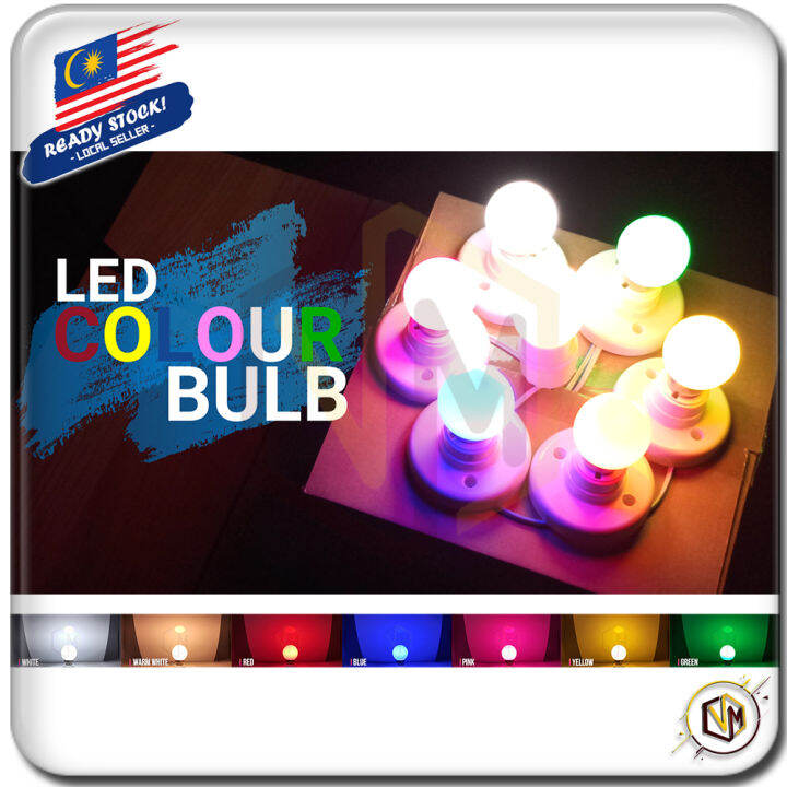 Lampu Raya LED Color Light Bulb Mentol Warna Warni Lampu Pingpong Multi ...
