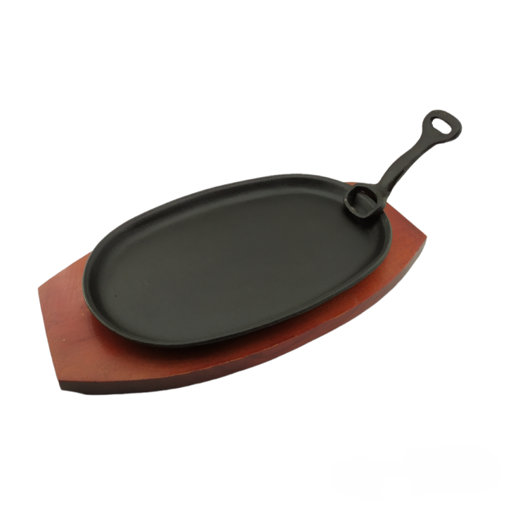 Piring steak sunrise oval/ hot plate sunrise + kayu + pegangan besi ...