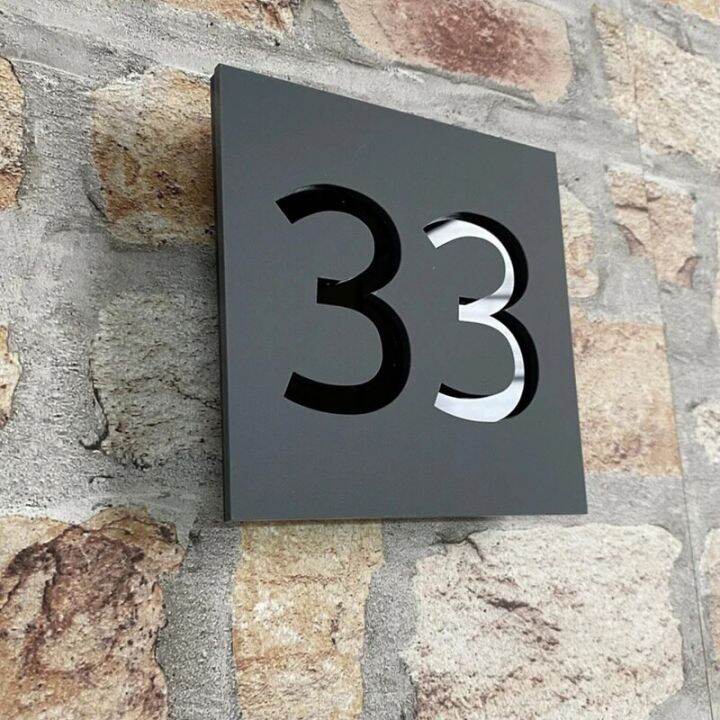 Personalized Exterior Contemporary Floating House Numbers Door Sign ...