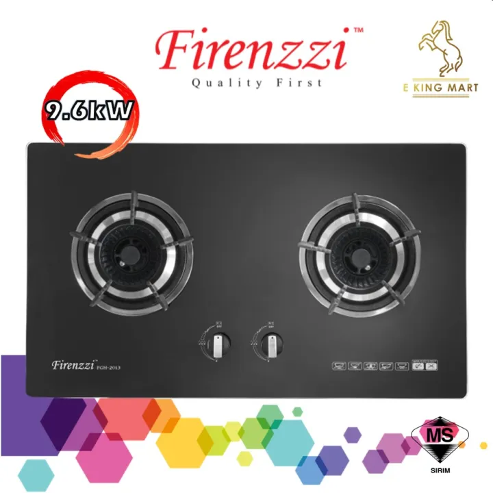 Firenzzi Tempered Glass Built in 2 Burner Hob FGH-2013 4.8kW Stove ...