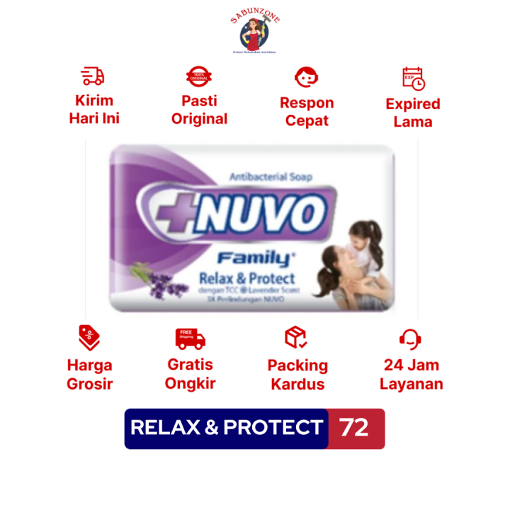 Sabun Mandi Batang Nuvo Relax & Protect 72 gr Ungu | Lazada Indonesia
