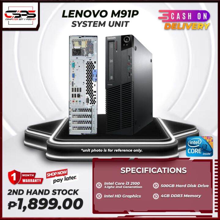 CPU System unit LENOVO M91P Intel Core i3-2100 3.1Ghz (2nd gen) 4gb ...
