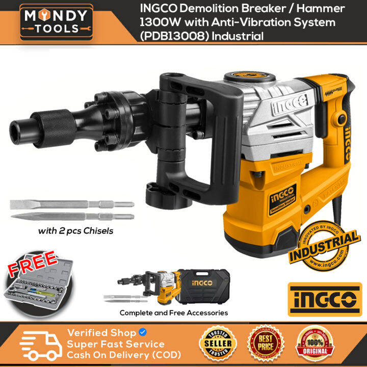 INGCO Demolition Breaker / Hammer 1300W with Anti-Vibration System ...