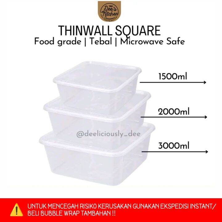 Thinwall Kotak /Container makanan kapasitas besar | Lazada Indonesia