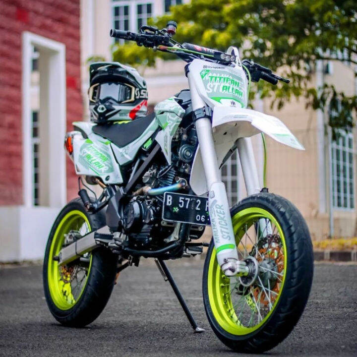 DECAL FULL BODY DTRACKER PUTIH HIJAU SIMPLE | DECAL KLX BF | DECAL WR | DECAL CRF | Lazada Indonesia