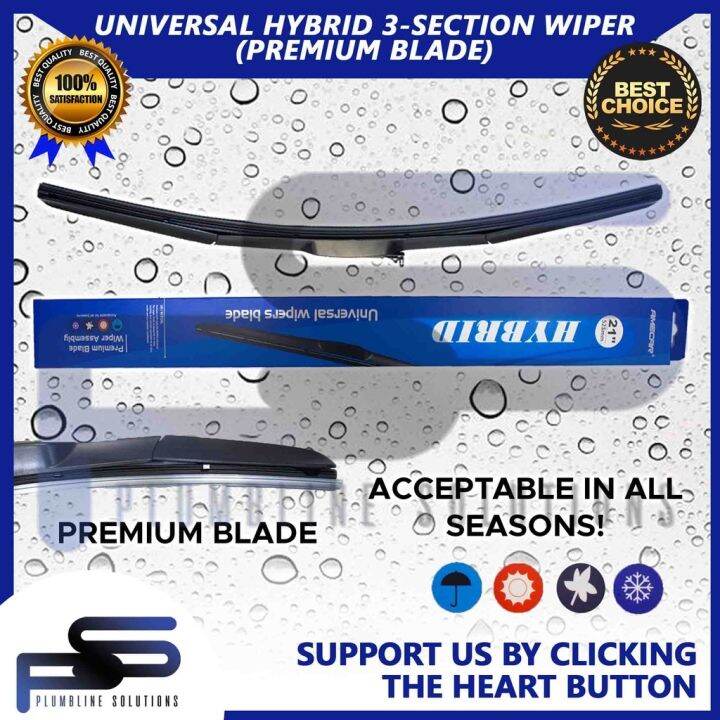 Premium Hybrid 3 Section Wiper Universal Single Wiper Size 14 / Size 16 ...