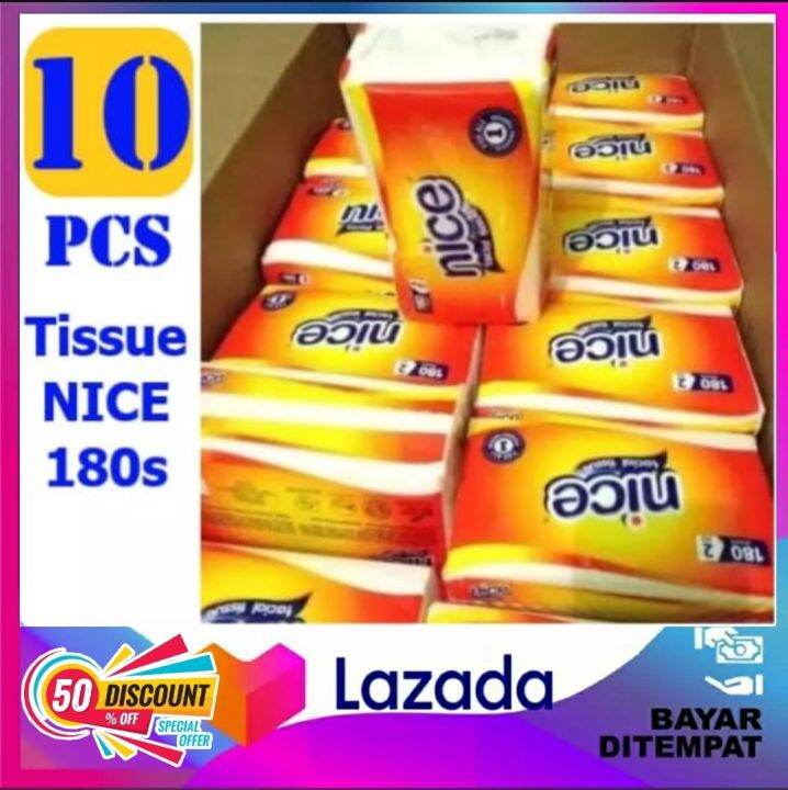 Tissue nice 180 sheet- PAKET 10 PCS -tisu nice isi 10 pack - tisu nice ...