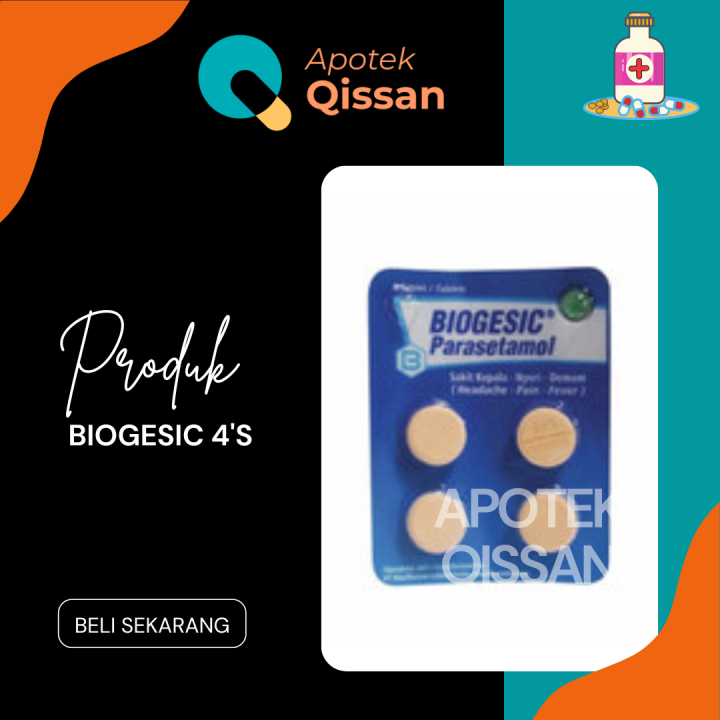 BIOGESIC TABLET (obat untuk mengatasi demam dan pusing dengan kandungan ...