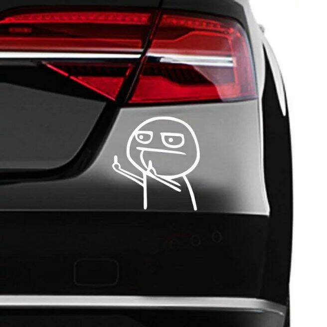 Sticker Mobil kartun lucu jari tengah keren untuk kaca dan body stiker ...